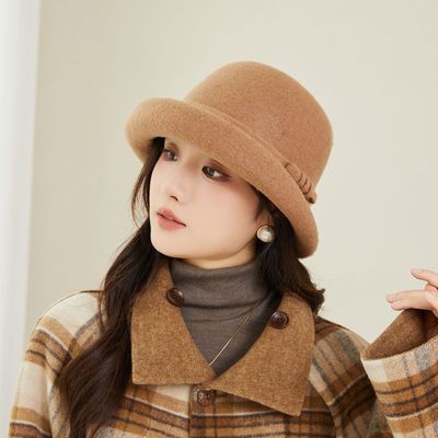 时尚蝴蝶结洋气礼帽中老年女士