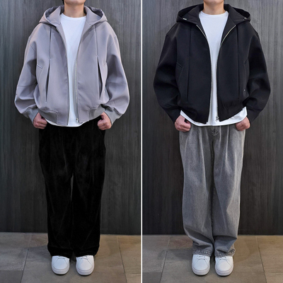 秋装SONGZIO宽松连帽短款夹克