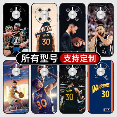 库里勇士队nba篮球衣星适用华为mate70pro手机壳黑色60pro+新款40E硅胶软30Epro全包Z20X来图定制畅享S50PLUS