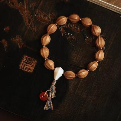 老山檀香晚棠19x15mm13颗 手持 手串木简约盘玩文玩念珠送礼