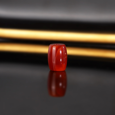 原矿天然南红桶珠 8.2x10.9mm 2262号 精工牛血红配珠散珠