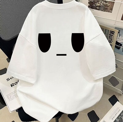 眼睛印花宽松短袖T恤上衣男女潮