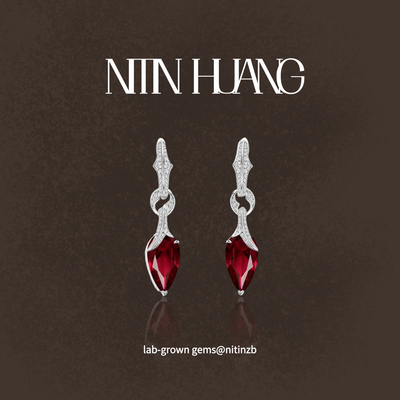 NITINHUANG培育红宝石鸽血耳坠