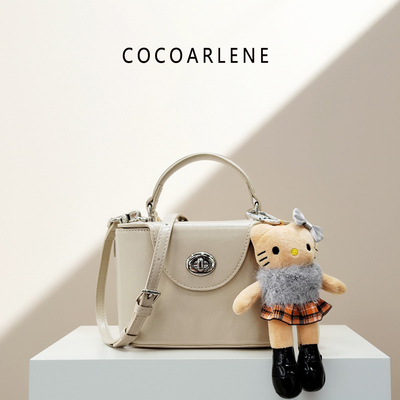 cocoarlene品牌时尚百搭盒子包小众设计手机包油蜡软包手提斜挎包