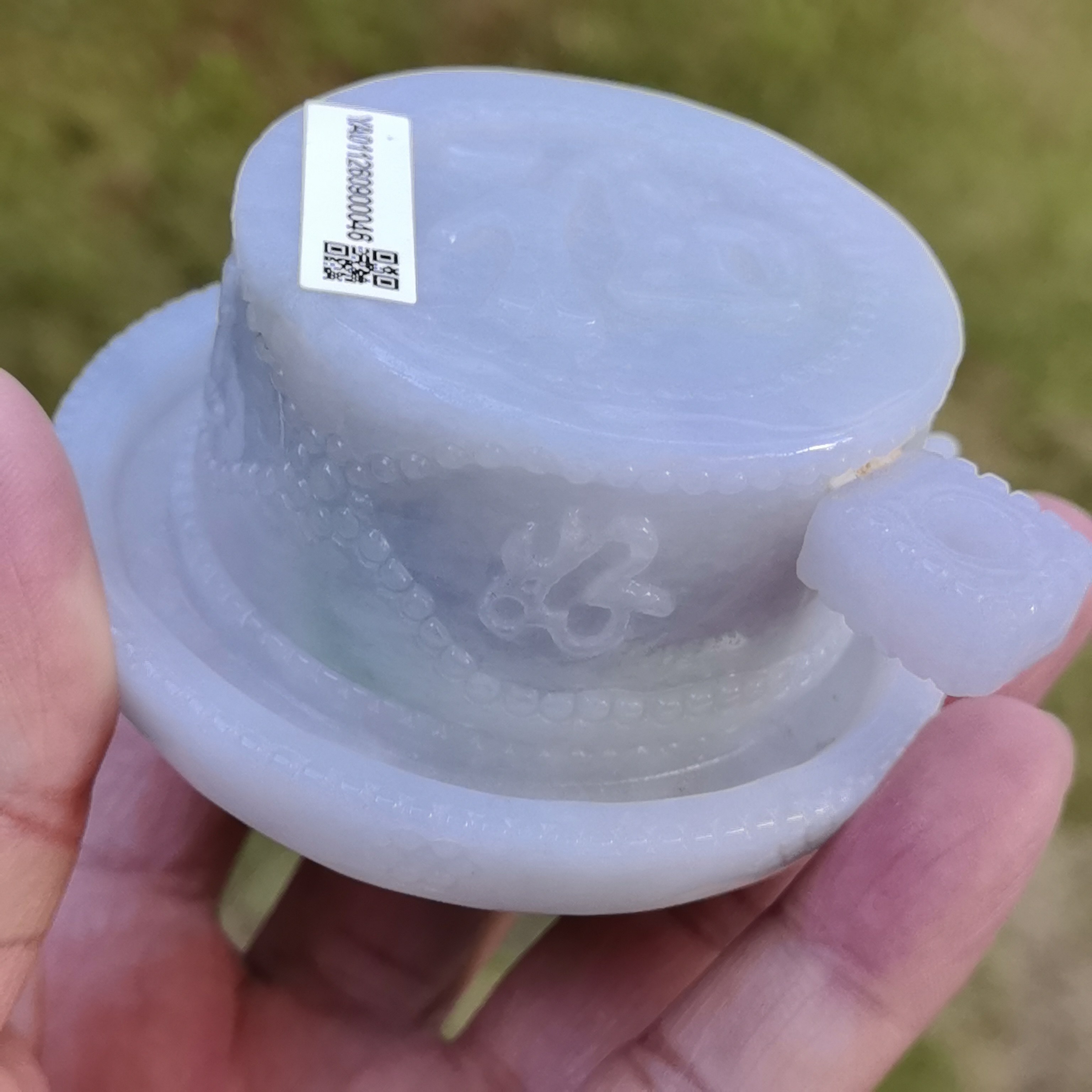 缅甸翡翠手把玩件小摆件石磨时来运转时来运好紫带绿春带彩A货证