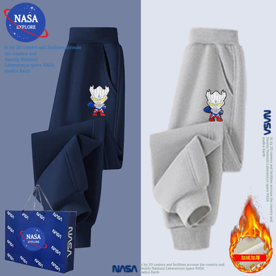 NASA奥特曼赛罗男童长裤子秋冬季新款洋气运动裤童装加绒保暖卫裤