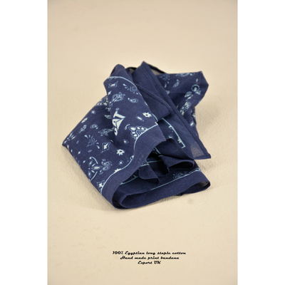 纯棉美式户外工装风印花小方巾