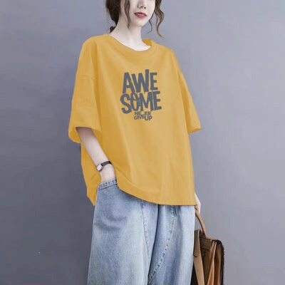 清仓捡漏～100纯棉短袖t恤女夏装宽松百搭春夏打底衫女装内搭上衣