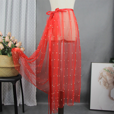 泳装外搭透明纱裙一片式透视罩裙