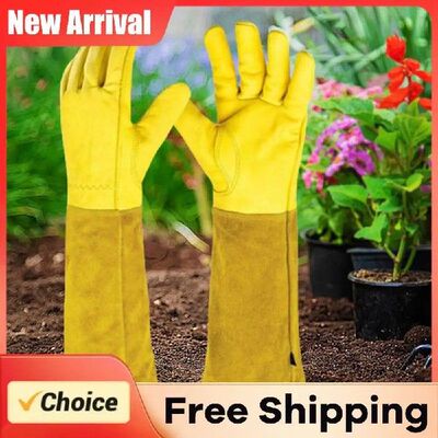 1 Pair Long Thorn Proof Rose Pruning Gloves with Forearm