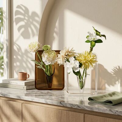 Frame Flower Vase - Clear Acrylic Vase for Flowers, Modern