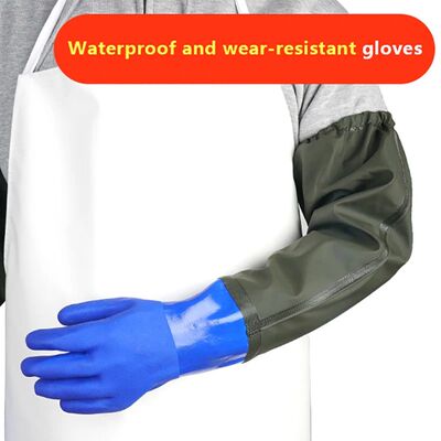5. Resilient PVC Waterproof Gloves, Long Rubber Gloves, 1
