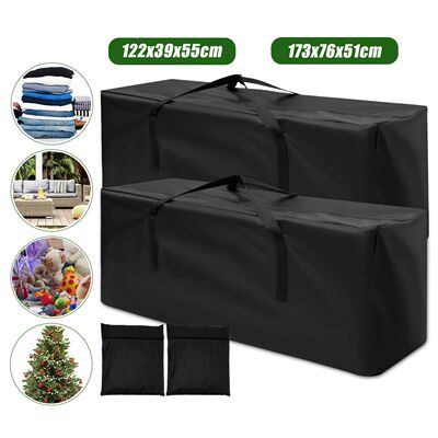 2Pcs Garden Furniture Cushion Storage Bag Large Outdoor