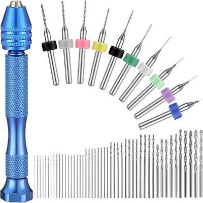 59Pieces Hand Drill Bits Set Metal Pin Vise Hand Drill