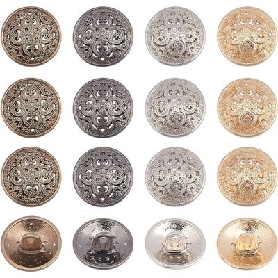 40pcs Metal Blazer Button Set 15mm Vintage Shank Buttons
