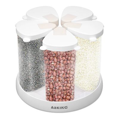 5 Grid Food Grain Storage Container Plastic Kitchen Storage