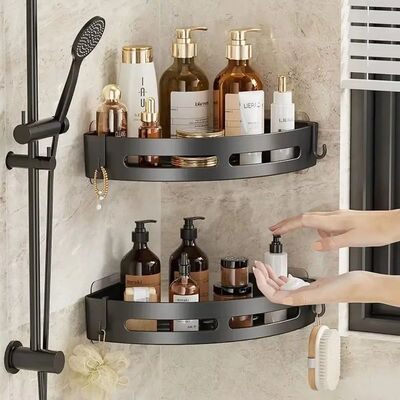 1/2/3Pcs Punch-free Bathroom Shelves Triangle Wall-mounted