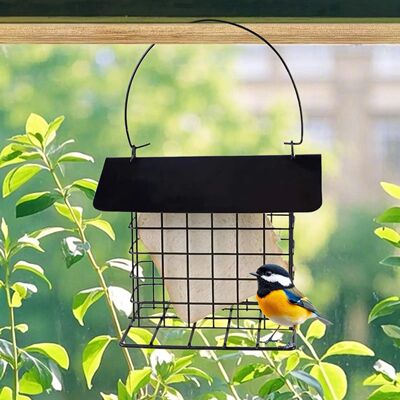 Outdoor Hangable Bird Feeder with Weatherproof Roof Bird