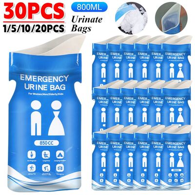 1-30PCS Outdoor Emergency Urine Bags 850ml Disposable