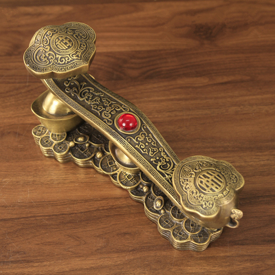 铜如意摆件富贵吉祥元宝如意工艺礼品家居玄关客厅办公室装饰摆设