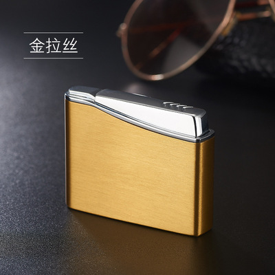 刘艳平PL163电子按压防风直冲打火机广告金属打火机lighter