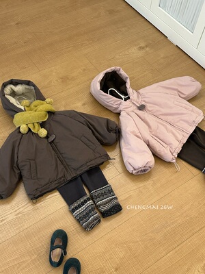2026冬装新款韩系童装女童加厚棉服外套洋气女宝宝保暖棉衣8578