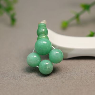 天然A货翡翠素面珠子三通佛头