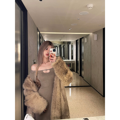 PrettyDragon镂空长款连衣裙