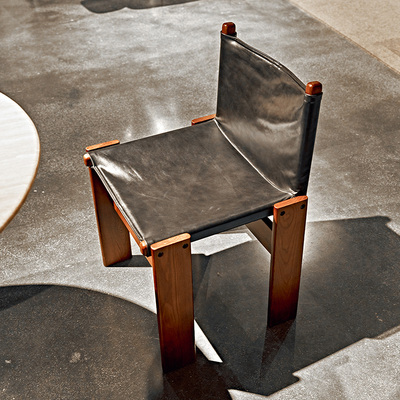 中古风餐椅复古现代设计师款实木