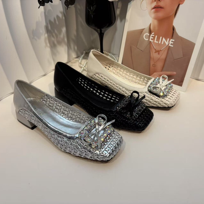 H89317韩版2025新款时尚潮流镂空三色女鞋