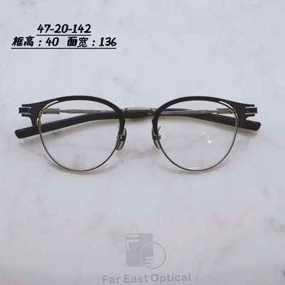 999.9 日本手作眼镜 2024新款重工钛金属 男女复古眼镜框架 S01TH