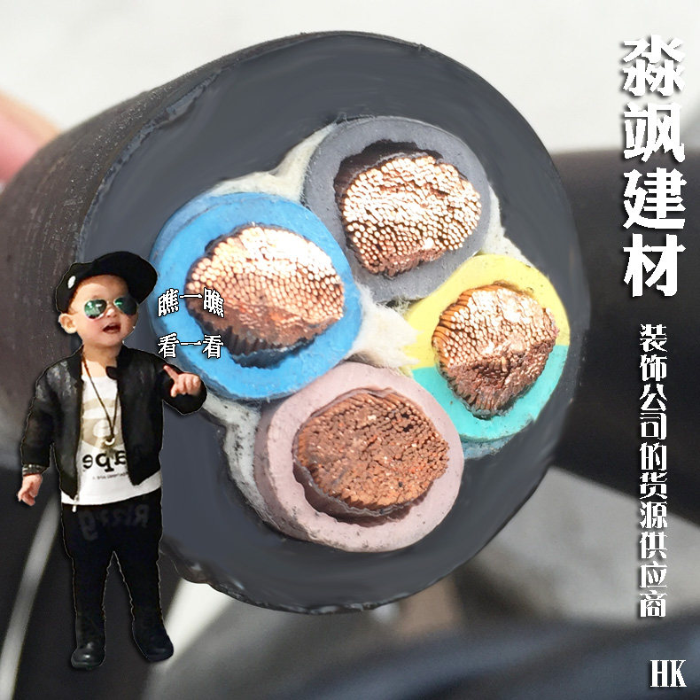 上海起帆YC4芯10平方三相四线380V户外耐磨电缆线舞台灯线_虎窝淘