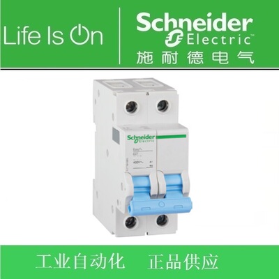 Schneider施耐德小型断路器EZ7 2P C63A 4.5KA订货号EZ710353G