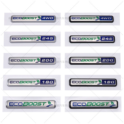 适用福特翼虎福睿斯翼博ECOBOOST车标 ABS后尾箱ECOBOOST 4WD车贴