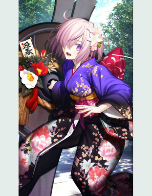 【翼方阁】定制fatefgo玛修cos新春和服cosplay女装浴衣