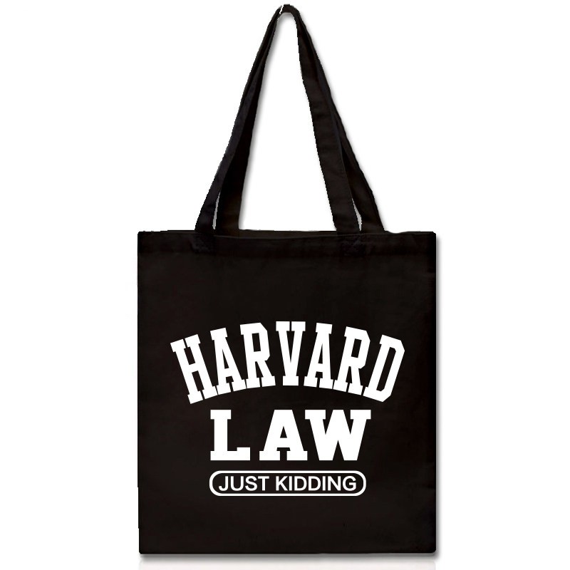 新品哈佛大学法学院纪念品帆布包环保购物袋单肩女拉链男女通用