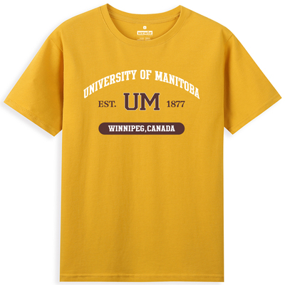 新品曼尼托巴大学Manitoba纯棉短袖T恤曼大文化衫班服纪念品