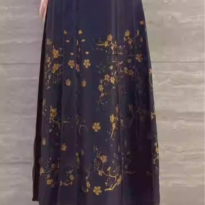 凤轩阁 100桑蚕丝湖丝重缎香云纱马面裙HDL24720
