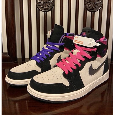 适配AJ1白黑紫大巴黎紫粉鞋带