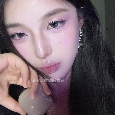 紫色真的好病娇阴湿味淡颜橄榄皮显白水光肌腮红膏冷紫提亮膨胀色