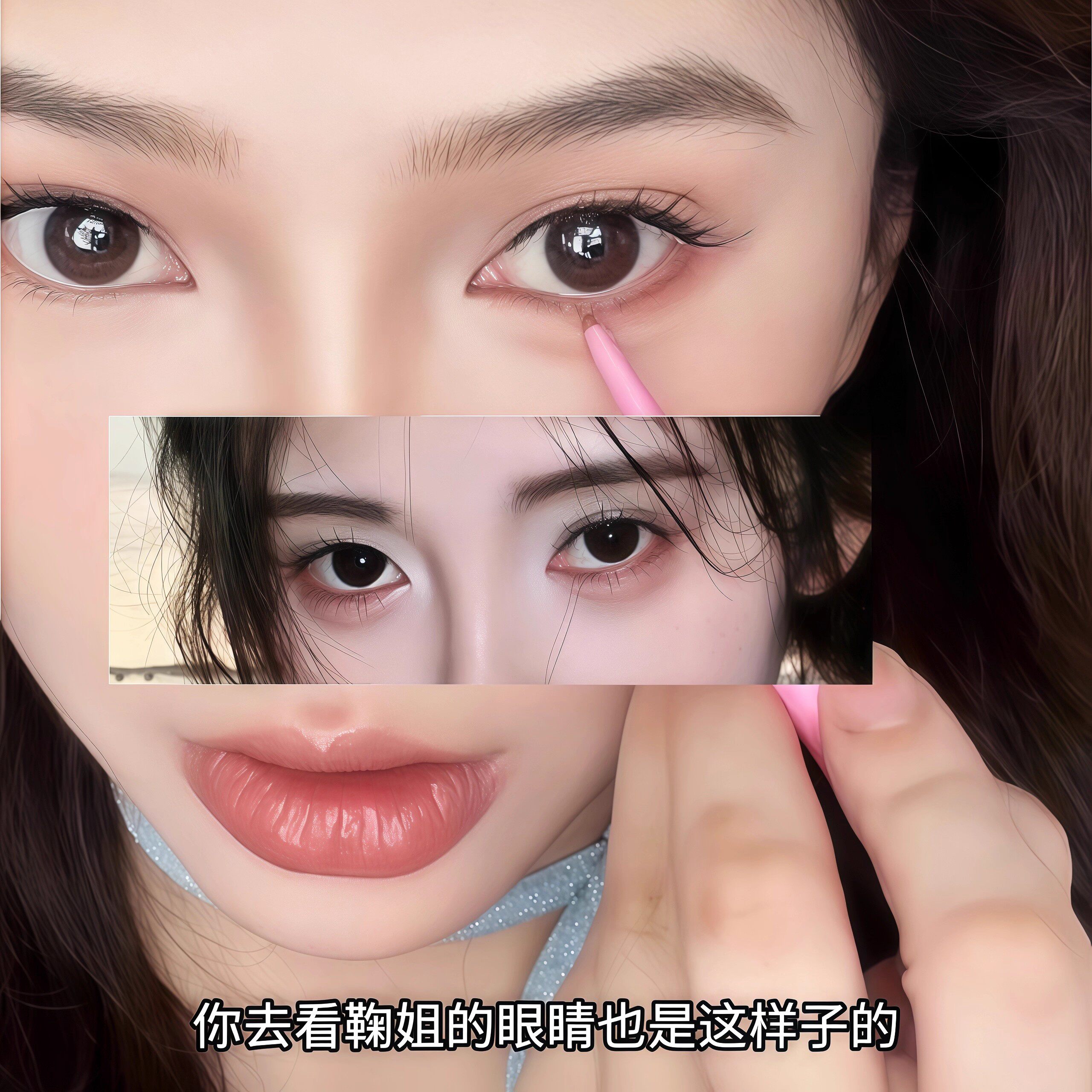 男生都能用的下至胶笔不敢想画出来有多自然~双头卧蚕笔折角眼线