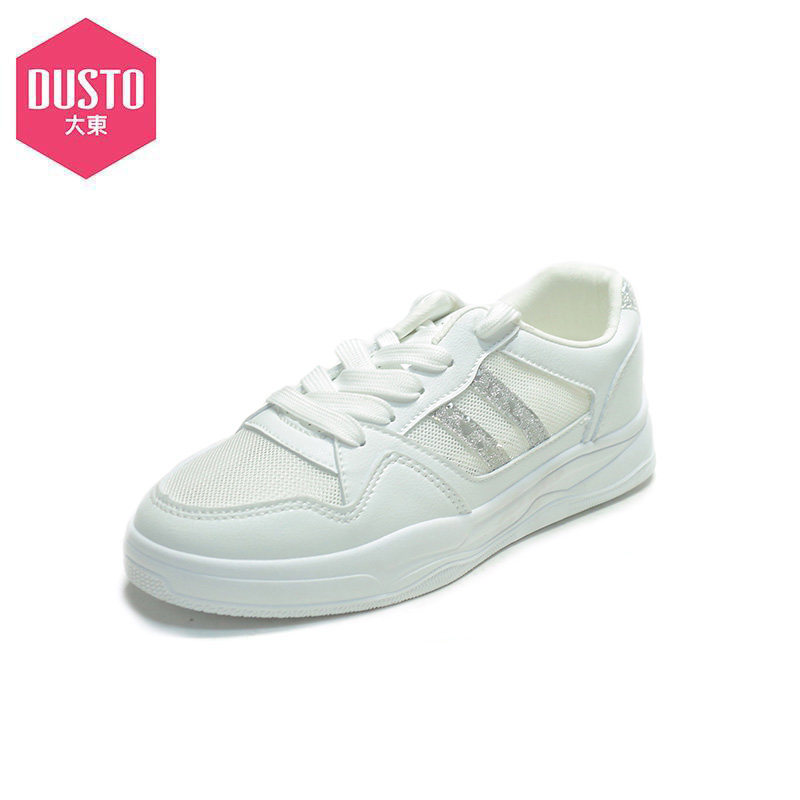 DUSTO/大东21新款夏季休闲鞋厚底时尚小白鞋系带网布透气21X7148A_虎窝淘