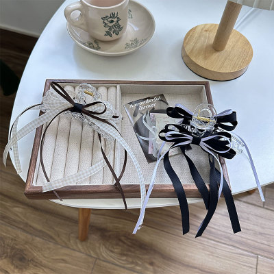 法式温柔气质飘带大号蝴蝶结发卡