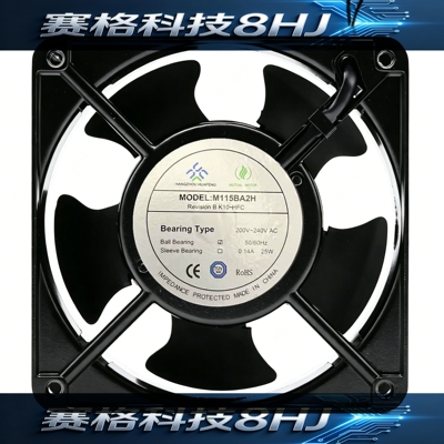 原装MUTUAL MOTOR M115BA2H M115BA1金属风扇H 12CM 200/240V