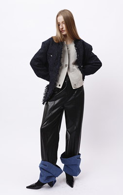 NEANTOFFICIAL垂感褶皱直筒裤