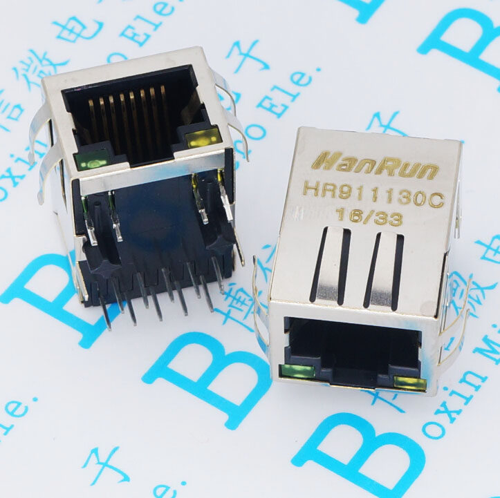 HR911130C HY911130C带灯带弹片 RJ45千兆网口卧式滤波器_虎窝淘