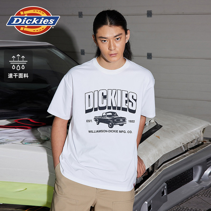Dickies帝酷适26春夏新款宽松速干透气赛车文化印花短袖T恤男女J