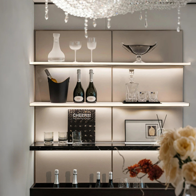 样板房样品房洽谈区餐边柜酒具