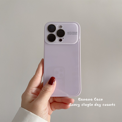 ins淡雅紫自带镜头膜大视窗硬壳