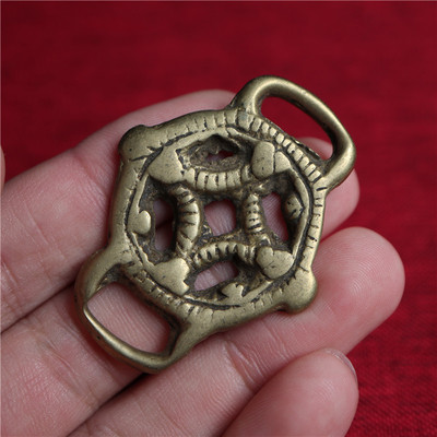 〓包老〓清代全品西藏捆经书绳带扣藏式老经书扣diy包扣设计坠